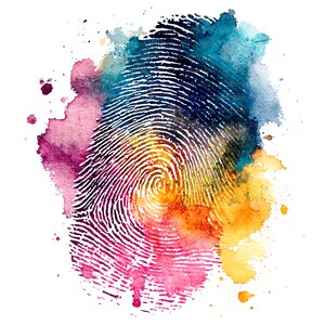10 Abstract Fingerprints Clipart, Watercolor Fingerprint, Printable ...
