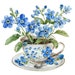 10 Forget Me Not in Tea Cup Clipart, Floral Tea Cup, Printable ...