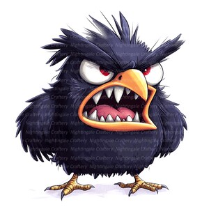 12 PNG Mean Birds Clipart, Funny Bird, Digital Clipart, Watercolor ...