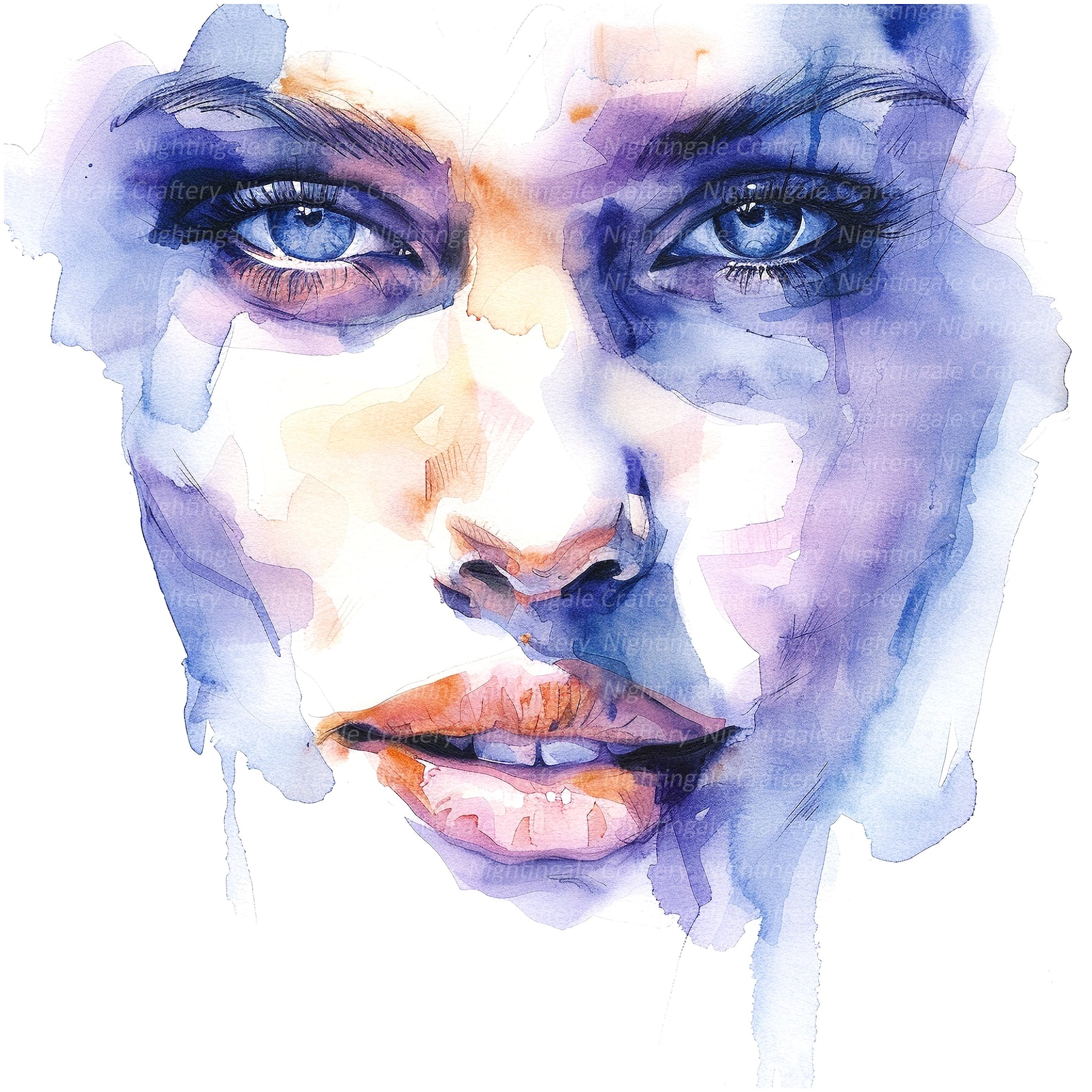 20 Woman Emotions Clipart, Woman Face Clipart, Printable Watercolor ...