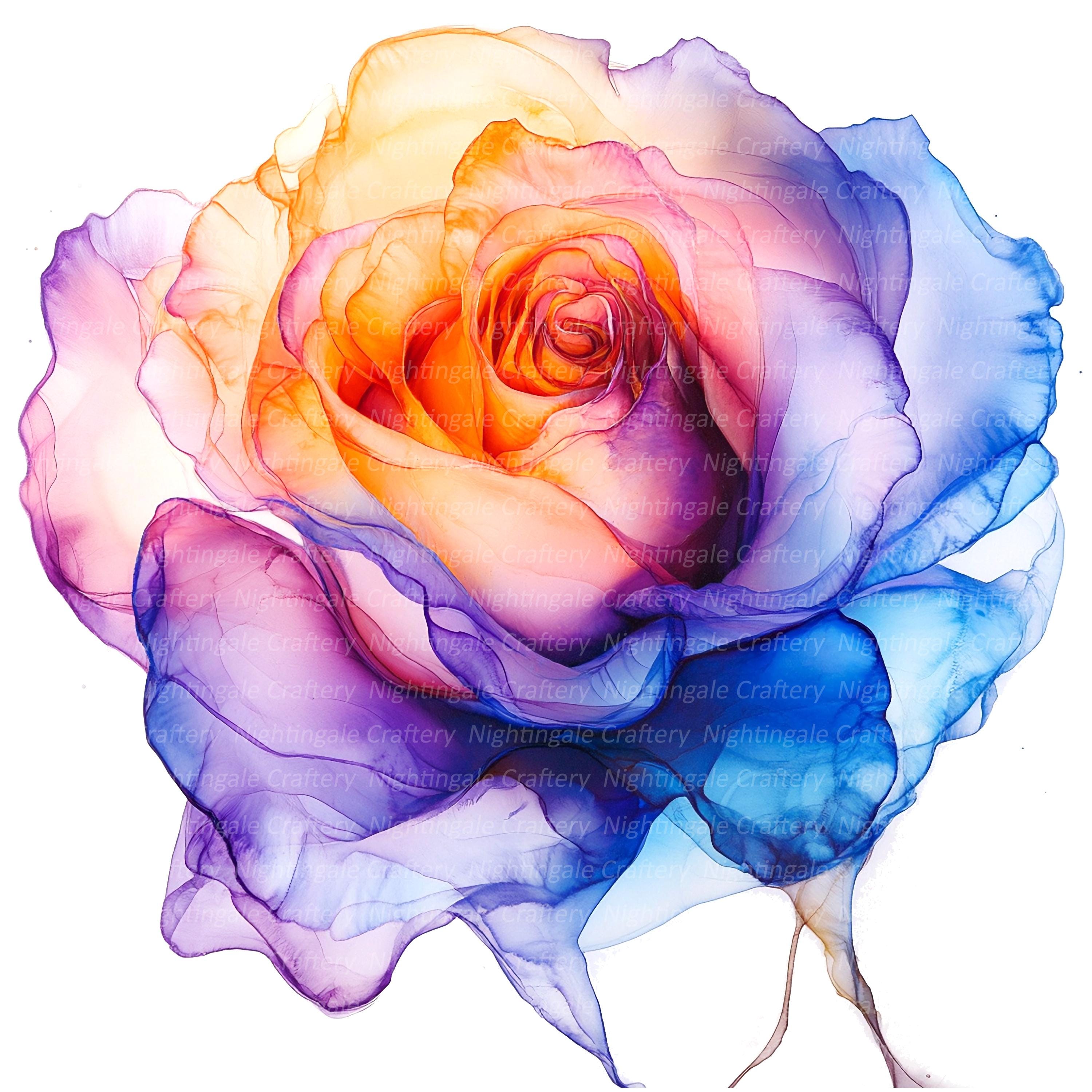 10 Mesmerizing Roses Clipart, Roses Wall Art, Printable Watercolor ...