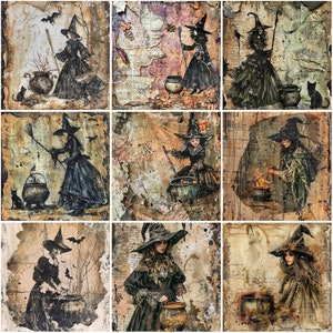 18 Witch and Witchcraft Background, 12 X 12 Digital Paper Pack, Junk ...