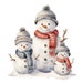 12 Snowman Family Clipart, Christmas Clipart, Printable Watercolor ...