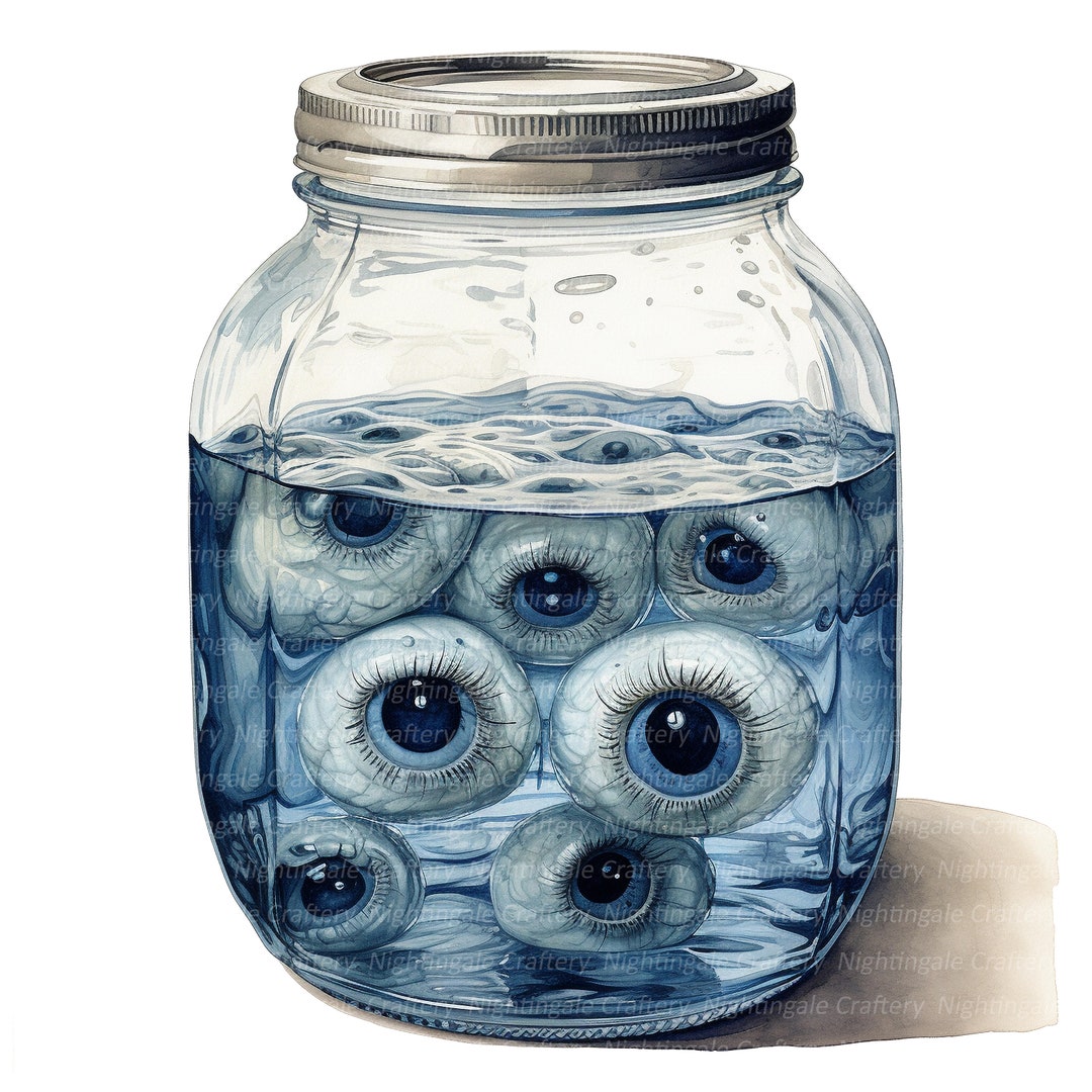 10 Eyeballs in Jar Clipart, Halloween, Printable Watercolor Clipart ...