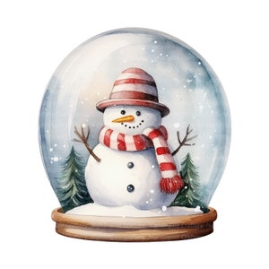 12 Snowman Christmas Snow Globe Clipart, Christmas Snowglobe, Christmas ...