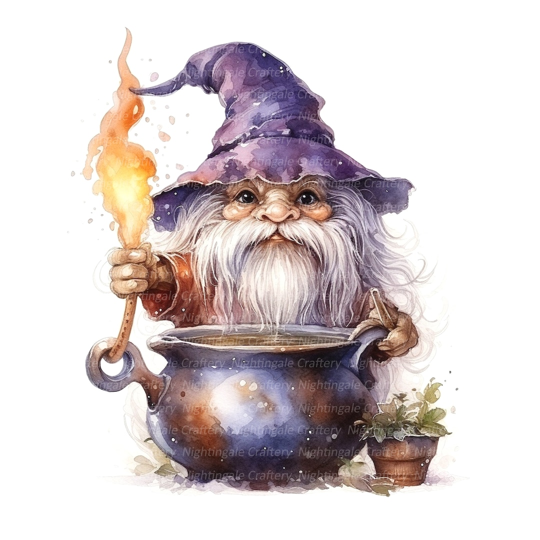 14 Little Wizard Clipart, Fairy Wizard Clipart, Printable Watercolor ...