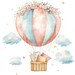 12 Nursery Hot Air Balloon Clipart, Traveling Clipart, Printable ...