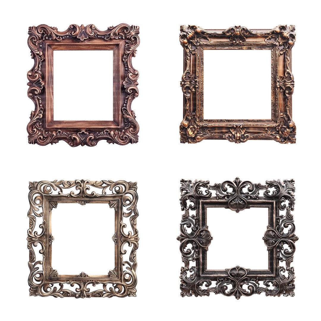 24 Square Frames Clipart, Ornate Frames, High Quality Jpgs, Printable ...