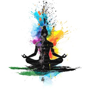 9 Yoga Fitness, Yoga Clipart, Meditation, Printable Watercolor Clipart ...