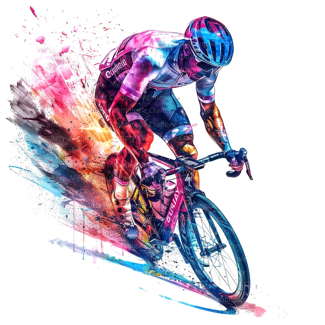 9 Cycling Clipart, Road Cycling Print, Cycling Sport, Printable ...