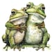 8 Frogs Friends Clipart, Frogs Hugging Clipart, Printable Watercolor ...