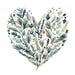 14 Christmas Decor Clipart, Floral Heart, Printable Watercolor Clipart ...