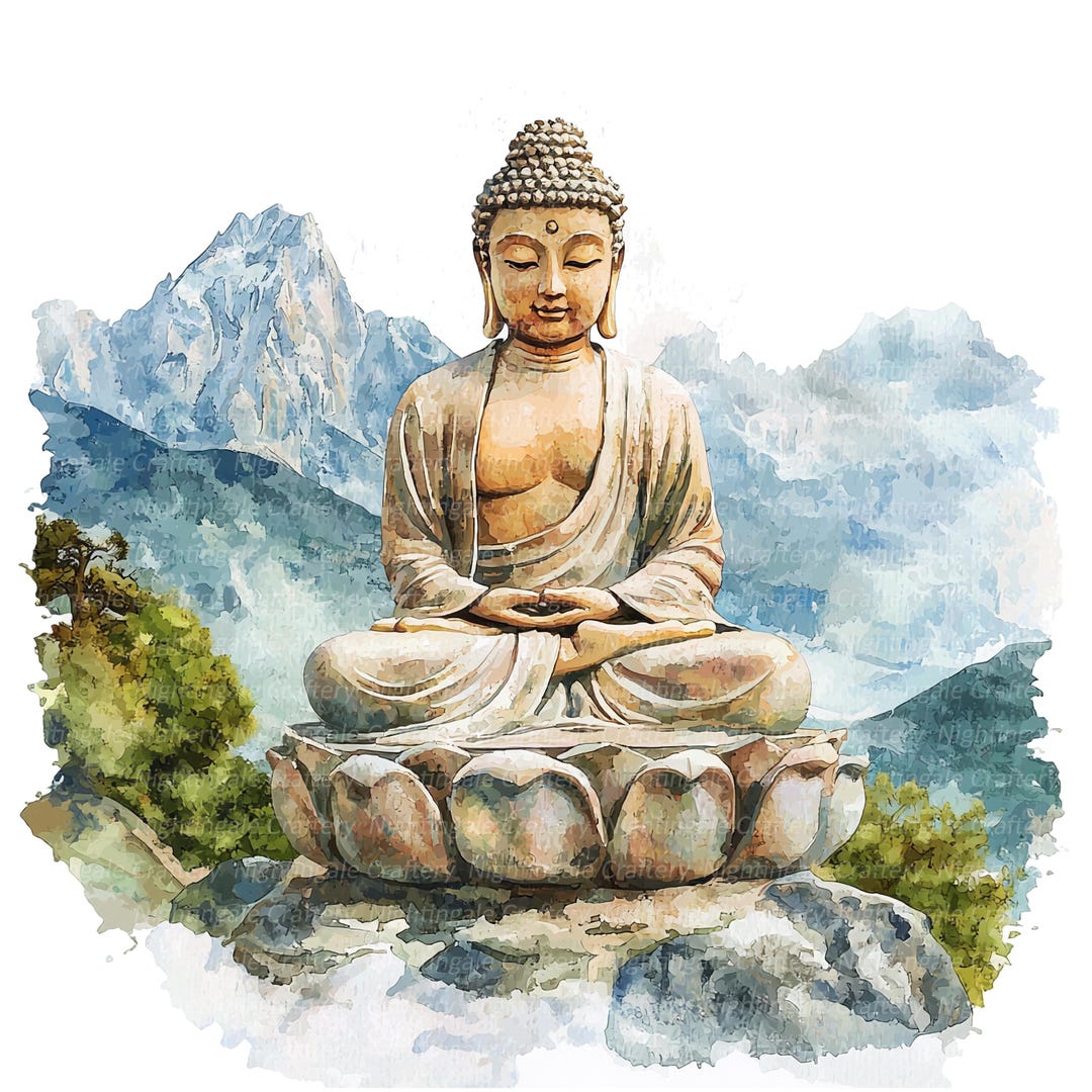 10 the Buddha Clipart Set 3, Buddhism Clipart, Printable Watercolor Clipart, High Quality Jpgs ...