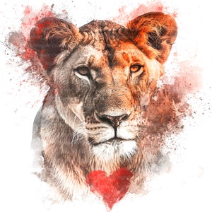 14 Lioness Clipart, Watercolor Lioness Painting, Printable Watercolor ...