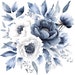 10 Blue Peonies Bouquet Clipart, Peonies Print, Printable Watercolor ...