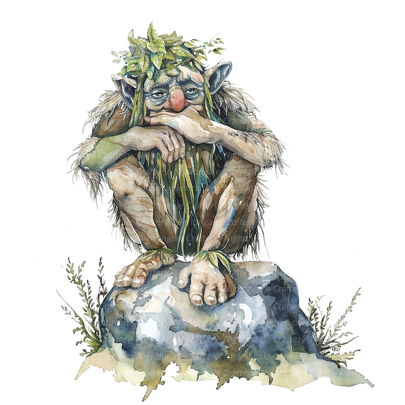 11 Forest Trolls Clipart, Scandinavian Troll, Printable Watercolor ...