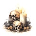 12 Halloween Skull Clipart, Candles Clipart, Printable Watercolor ...