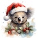 11 Christmas Koala Clipart, Koala Bear Clipart, Printable Watercolor ...