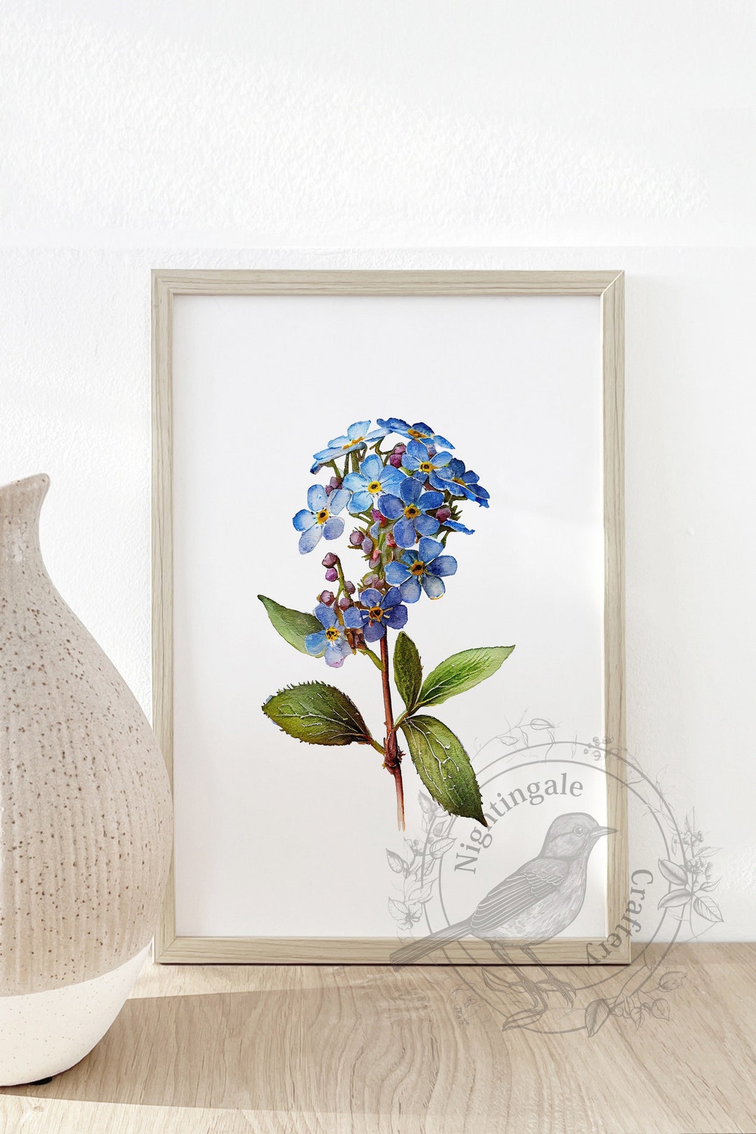 Forget Me Not Printable, Forget-me-not Digital Print, Forget Me Not ...