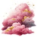 8 Pink Clouds Clipart, Magic Clouds Clipart, Printable Watercolor ...