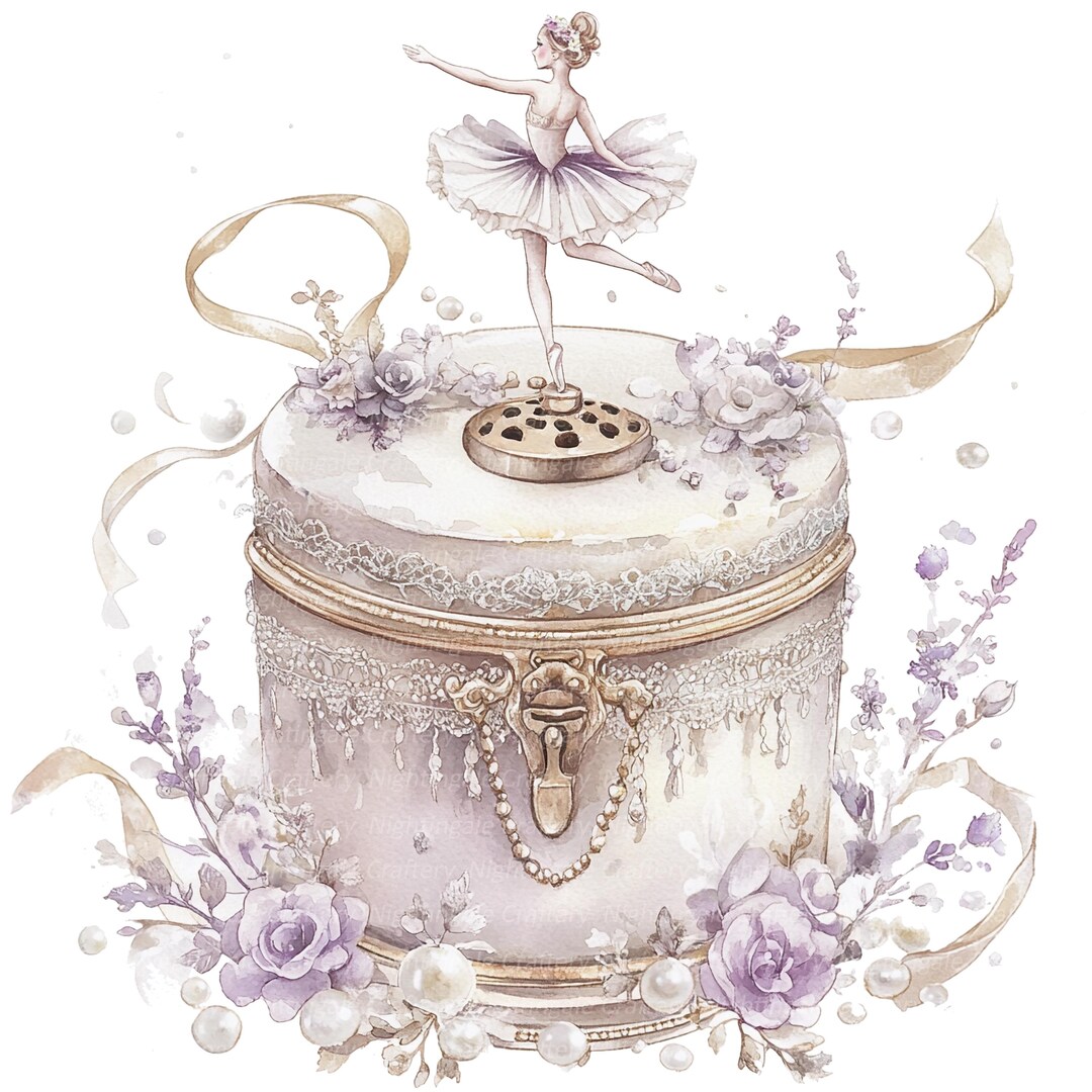 10 Music Box Clipart, Music Clipart, Card Making, Printable Watercolor ...
