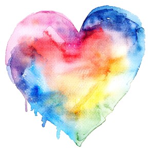 10 Rainbow Heart Clipart, Digital Clipart, Watercolor Clipart ...