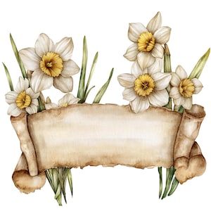 20 Spring Theme Scroll Clipart, Vintage Scroll, High Quality Jpgs ...