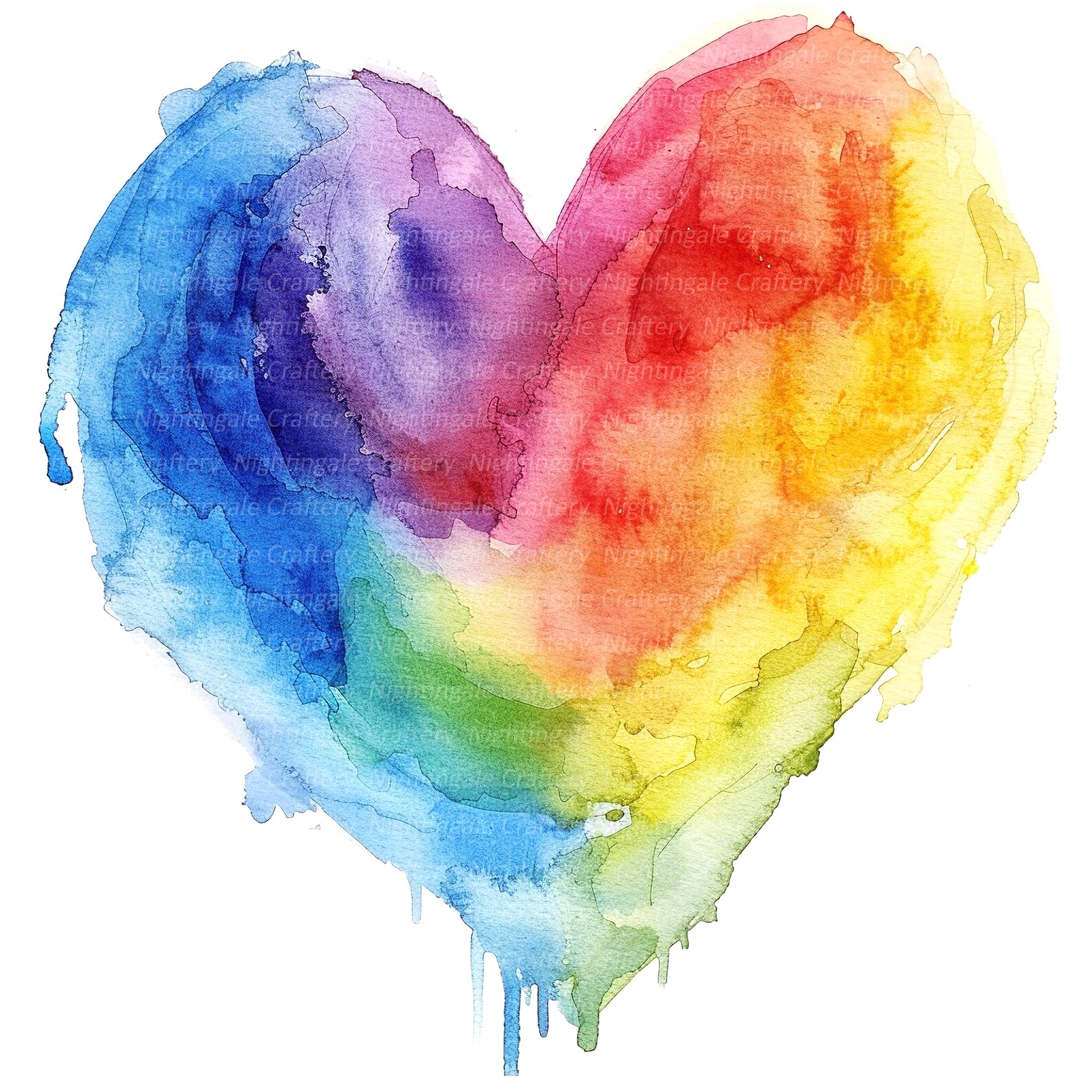 10 Rainbow Heart Clipart, Digital Clipart, Watercolor Clipart ...