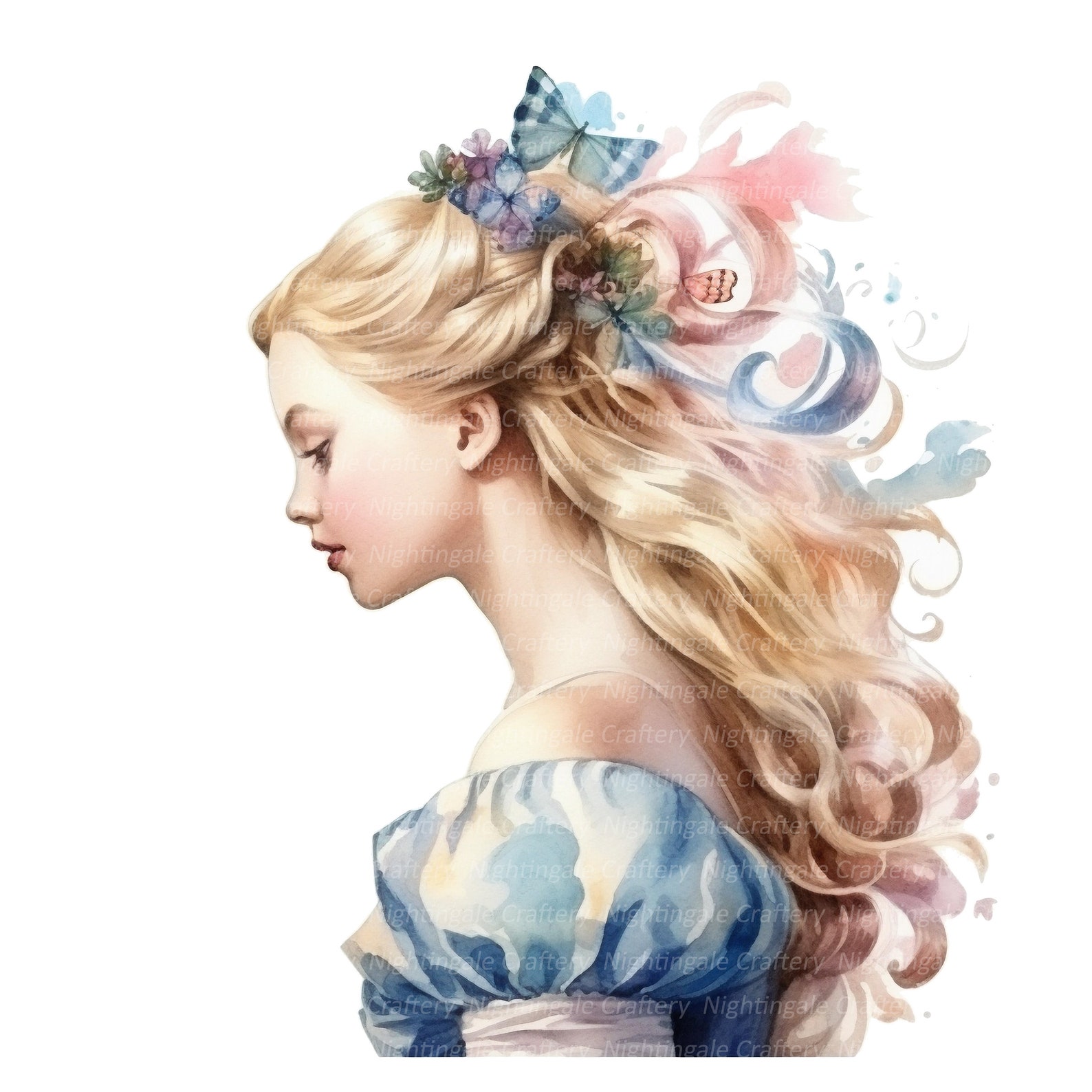 9 Alice in Wonderland Clipart Vintage Girl Printable - Etsy