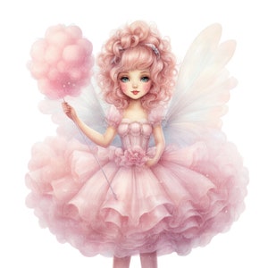12 Candy Fairy Clipart, Sugar Fairy Clipart, Printable Watercolor ...