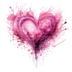 12 Abstract Heart Clipart, Digital Clipart, Watercolor Clipart ...