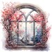 12 Enchanted Window Clipart, Mystic Floral Window Clipart, Printable ...