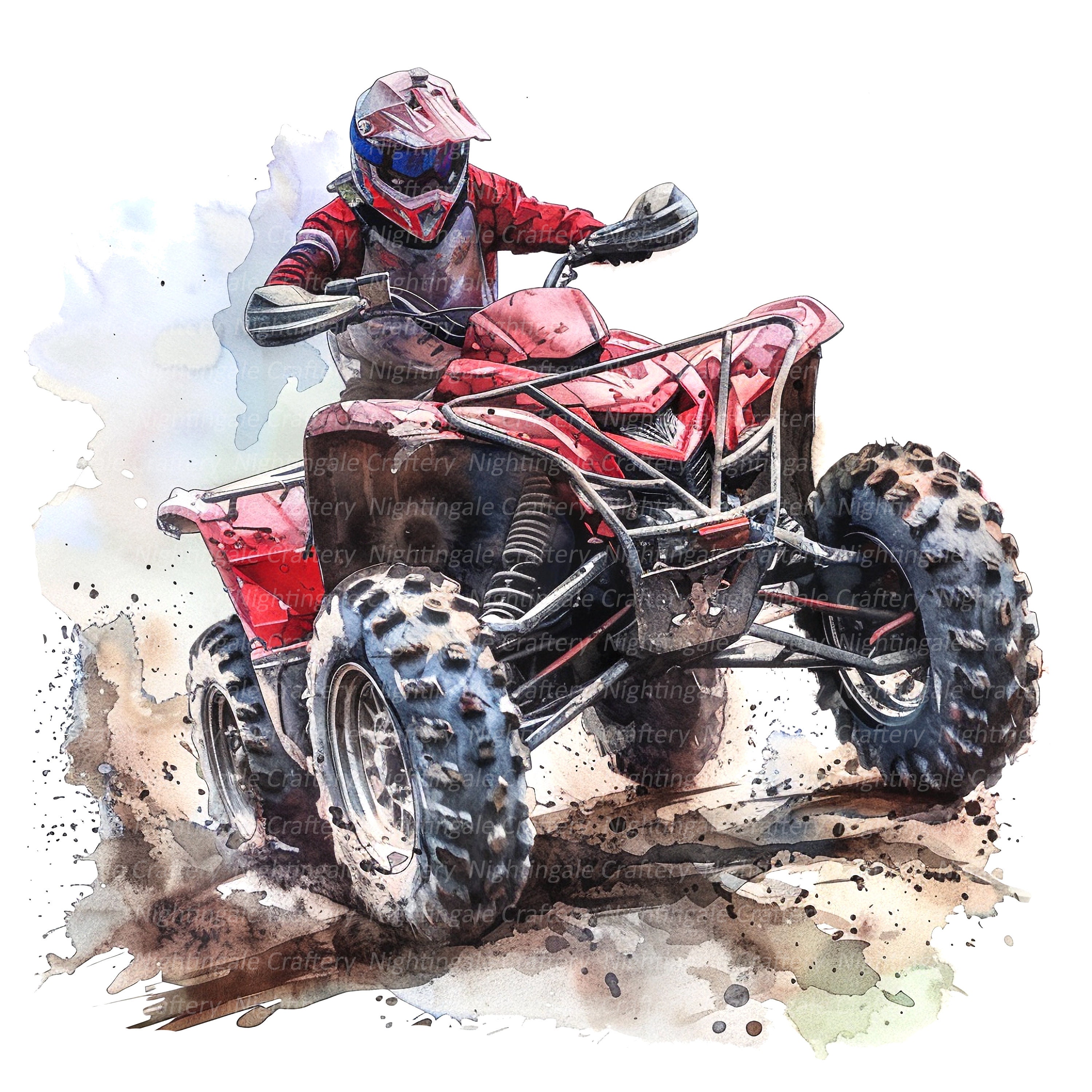 14 Quad Bike Cross Clipart, Quadbike Clipart, Printable Watercolor ...
