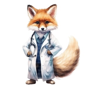 28 Fox Occupation Clipart, Fox Professions, Fox Cartoon Print ...