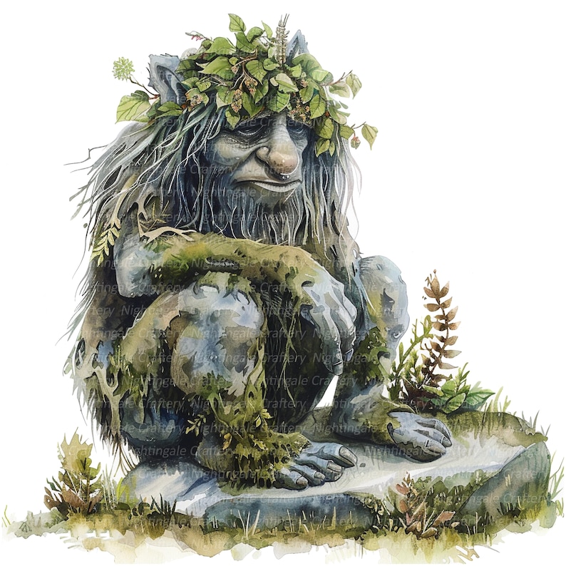 11 Forest Trolls Clipart, Scandinavian Troll, Printable Watercolor ...