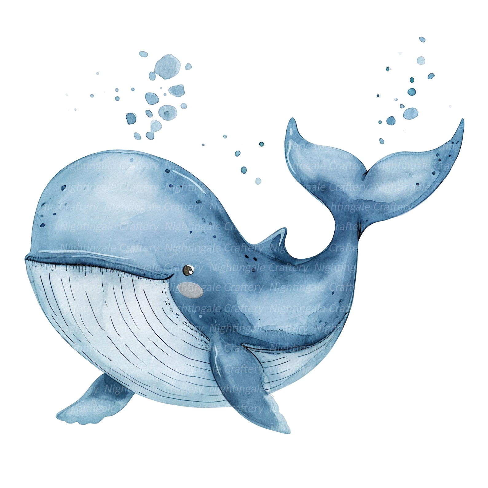 10 PNG Cartoon Whale Clipart, Whale Illustration, Printable Watercolor ...