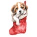 14 Christmas Puppy Clipart, Christmas Stocking, Digital Clipart ...