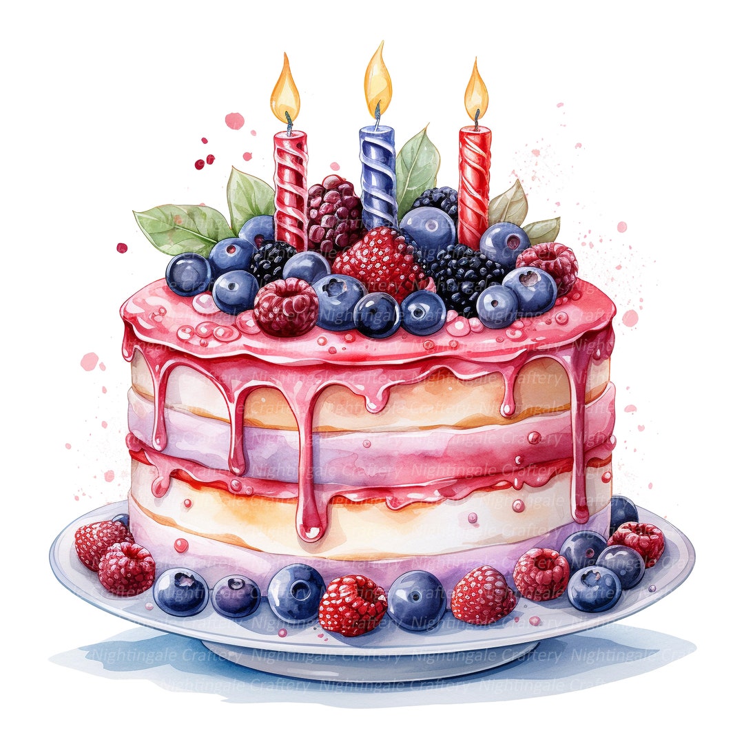 12 Tasty Birthday Cake Clipart Cake Clipart Printable - Etsy