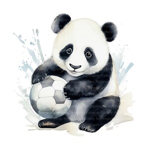 10 Panda Playing Clipart, Watercolor Drawing, Printable Watercolor ...