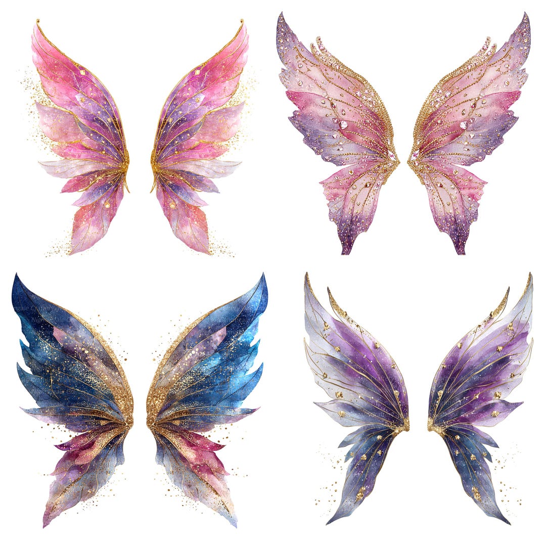 16 PNG Fairy Wings Clipart, Angel Wings Clipart, Digital Clipart ...
