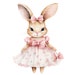 Cute Bunny in Pink Dress Clipart, Printable Watercolor Clipart, 12 High ...