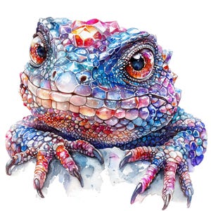 12 Jeweled Lizard Clipart, Printable Lizard, Printable Watercolor ...