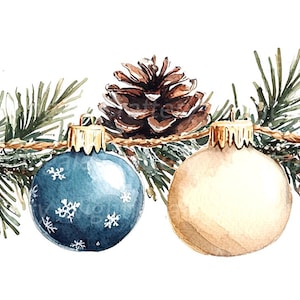 20 Various Christmas Garland Clipart, Seamless Border, Printable ...