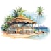 14 Tropical Bar Clipart, Beach Bar Clipart, Tropical Beach, Printable ...