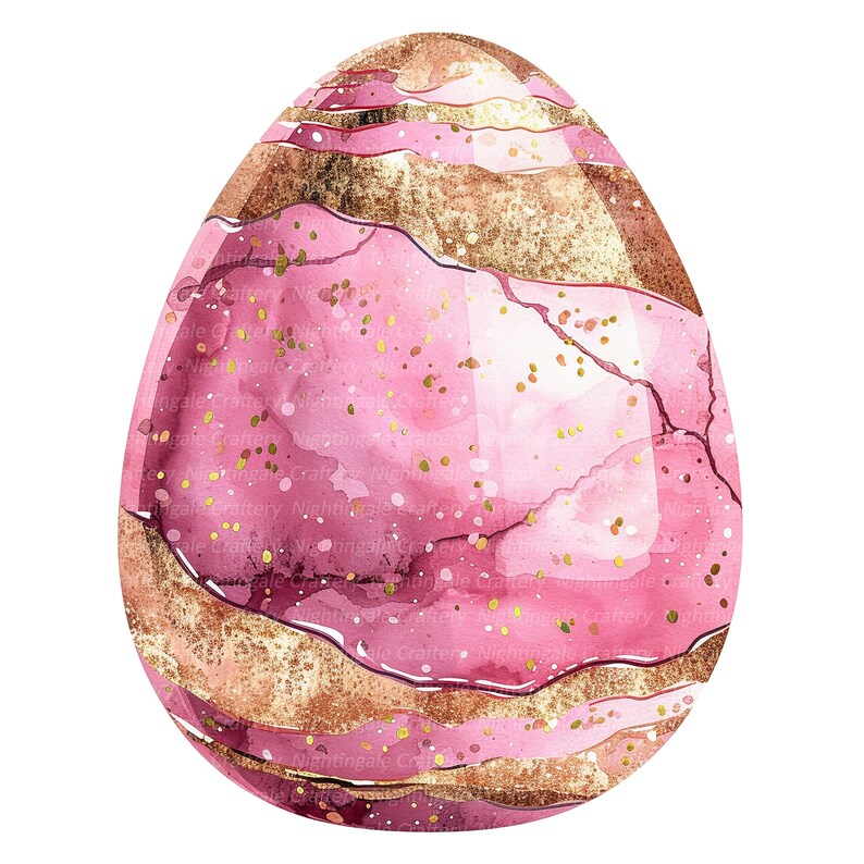 10 Golden Easter Egg Clipart, Easter Clipart, Printable Watercolor ...