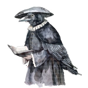 10 Pastor Clipart, Crow Clipart, Cartoon Pastor, Printable Watercolor ...