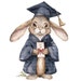13 Graduation Bunny Clipart, Rabbit Clipart, Printable Watercolor ...