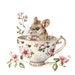8 Mouse and Teacup Clipart, Tea Cup Clipart, Printable Watercolor ...