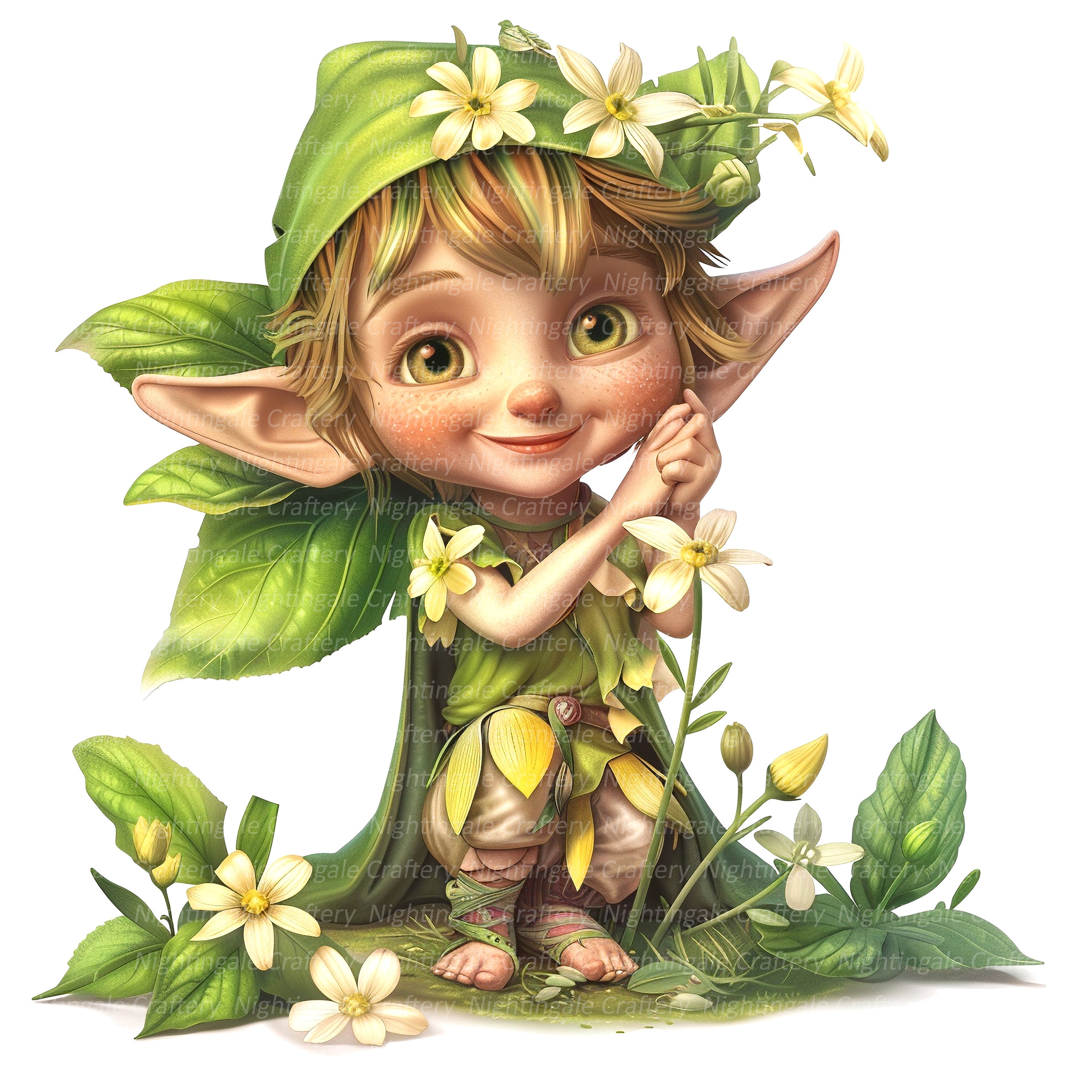 12 Garden Trolls Clipart, Garden Elf Clipart, Printable Watercolor ...
