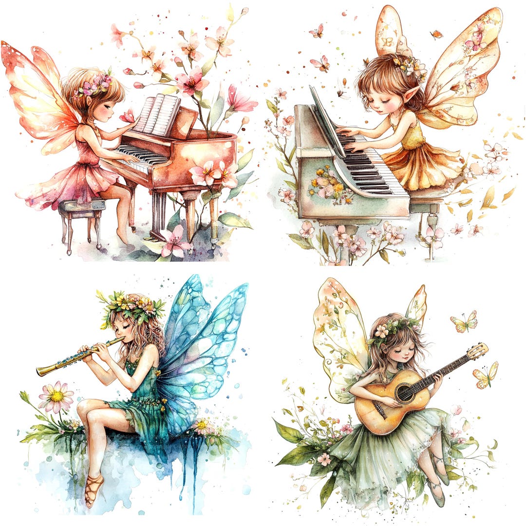 21 PNG Music Fairies Clipart, Floral Fairy Clipart, Printable ...